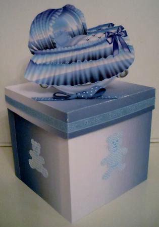 Baby Boy Blue Rocking Crib with Box - CUP362154_452 | Craftsuprint