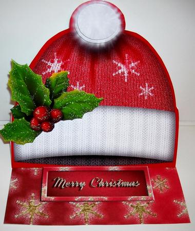 Christmas Red Hat Easel Card Mini Kit - CUP429701_1648 | Craftsuprint