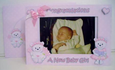 New Baby Girl Easicut Photo Frame Card Gift Set - CUP486972_359 ...