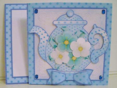 Teapot Square Card- Turquoise Teapot - CUP538699_173 | Craftsuprint