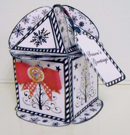 Square Based Gift Box - Black & White Trees - CUP563265_173 | Craftsuprint