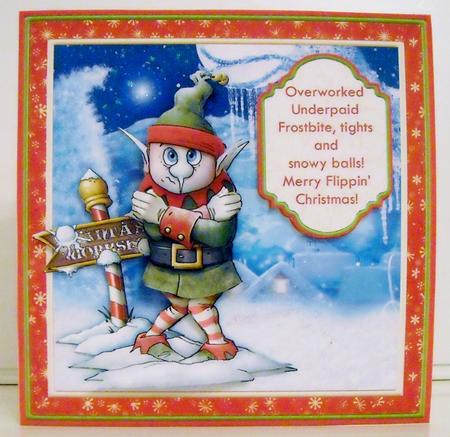 Overworked Underpaid Christmas Elf Card Topper & Decoupage - CUP576610 ...