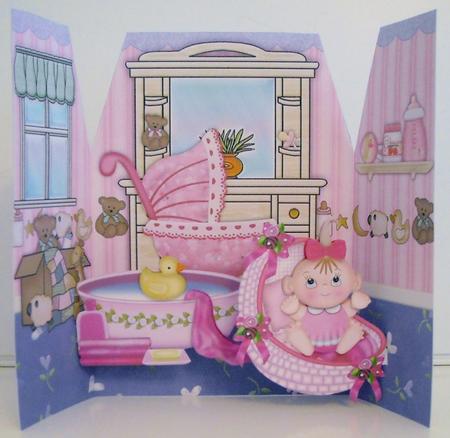 Gatefold Pop Up Doll House - Nursery Girl - CUP218893_68 | Craftsuprint