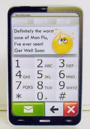 Man Flu Get Well Soon Mobile Phone Quick Card - CUP394909_68 | Craftsuprint