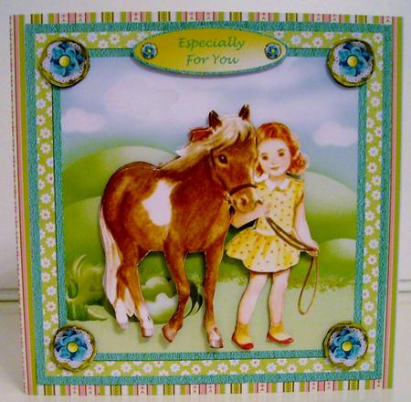 Girl & Pony Card Mini Kit & Decoupage - CUP673429_1894 | Craftsuprint