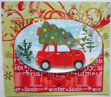 Red Christmas car card front 2 - CUP1006737_659 | Craftsuprint
