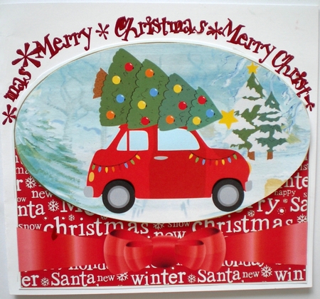 Red Christmas car card front 2 - CUP1006737_659 | Craftsuprint