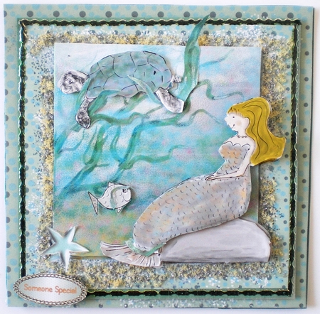 MERMAID MINI KIT-7 by 7 inch Decoupage and insert Mermaid Fantasy Kit ...
