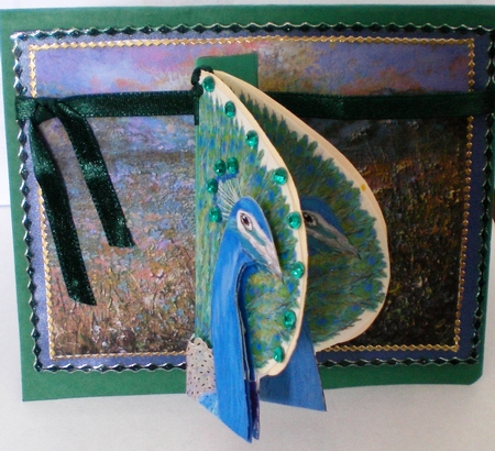 PEACOCK-SHAPED CARD with Decoupage For Birthdays and Other Occasions ...
