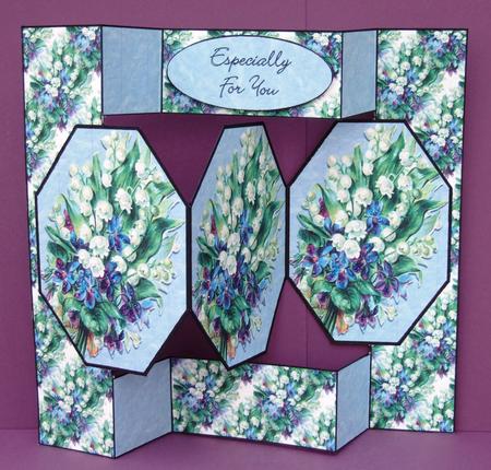 Vintage Snowdrops Bouquet Octagon Pop-up Card - CUP98408_376 | Craftsuprint