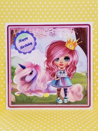 Beautiful Wee Girl with her Magical Unicorn - CUP866518_9035 | Craftsuprint