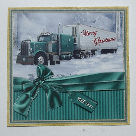 Snow Scene 7 Christmas card Quick card Card for men Truck Semi Lorry 18 ...