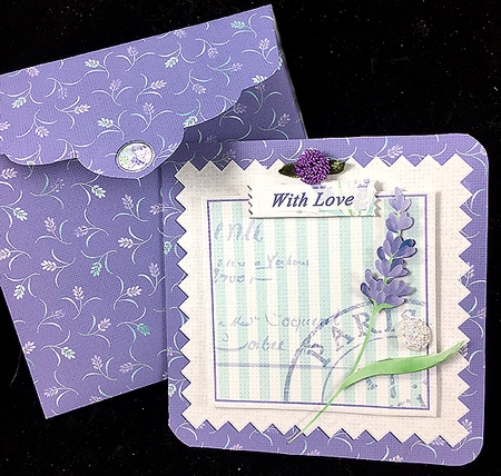 French Lavender Rounded Corner Card Kit with Matching Envelope and ...