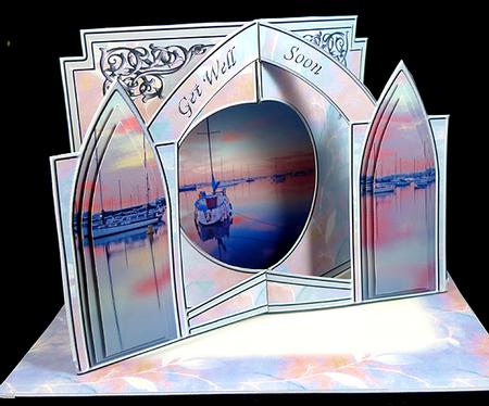 Harbour Sunrise 3D Cathedral Card Kit - Photo by Peggy Stogdill
