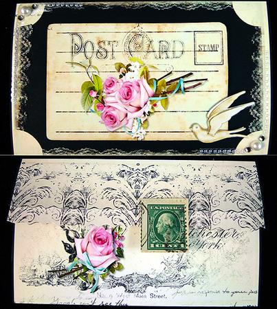 Vintage Romantic Postcard Background Paper - CUP414446_503 | Craftsuprint