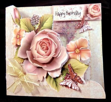 Peach Roses Over the Edge Card - CUP478407_1483 | Craftsuprint