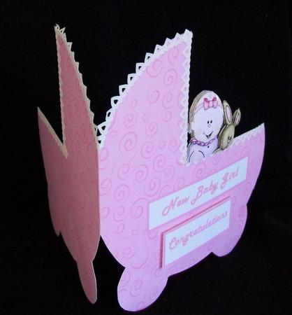 Pink Pram Card - CUP78608_613 | Craftsuprint