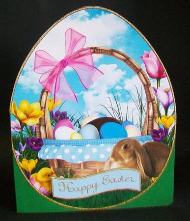 Easter Egg Shaped Bunny Rabbit and Basket Quick Card - CUP307623_1571 ...