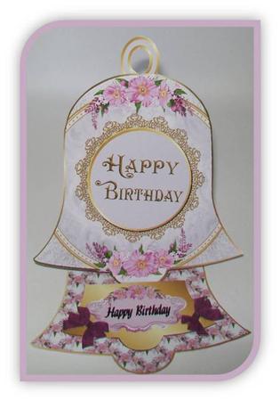 Pink Flowers and Lace Happy Birthday- Bell Easel Kit - CUP351850_262 ...
