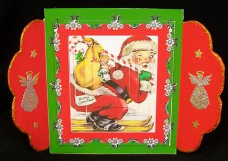 Santa on Ski's Pyramid - CUP119673_49 | Craftsuprint