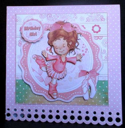 Sweet Ballerina Girl Quick Card - CUP612019_1209 | Craftsuprint