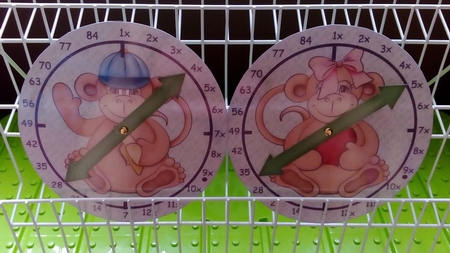 7 Times Table Clock Monkey Girl - CUP488036_107 | Craftsuprint