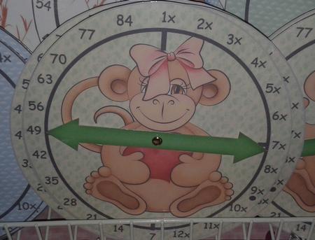 7 Times Table Clock Monkey Girl - CUP488036_107 | Craftsuprint