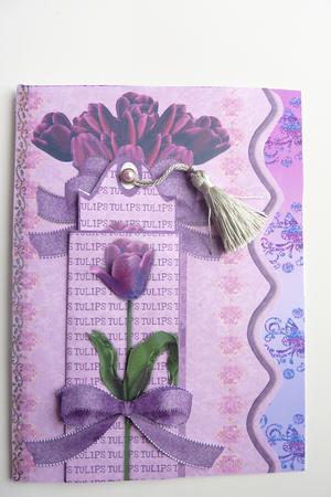 Purple Tulips Bookmark Keepsake Card - CUP182346_1031 | Craftsuprint