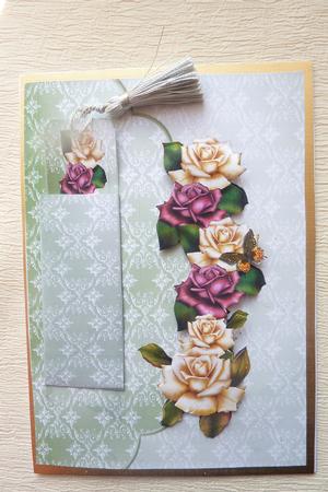 Roses Pocket with Bookmark - CUP208302_452 | Craftsuprint