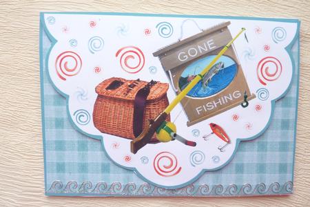 Gone Fishing Faux Envelope Card Front - CUP222246_173 | Craftsuprint