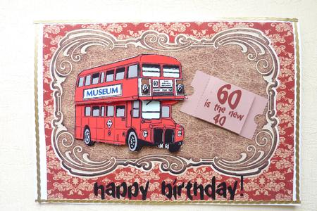 Red Bus 60th Birthday Card - CUP225646_994 | Craftsuprint