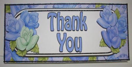 Large Dl Thank You Roses Card & 3D Decoupage - CUP459698_359 | Craftsuprint