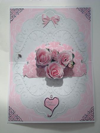 Pink Lace Fan with Roses Pop-up Kit - CUP66593_173 | Craftsuprint