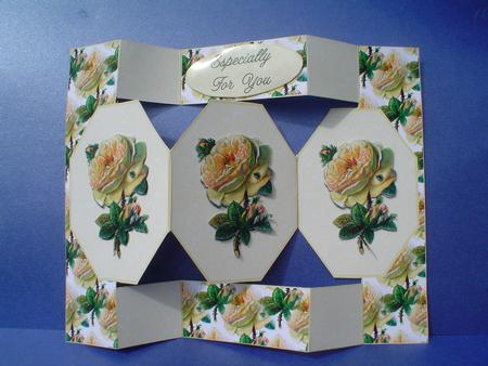Vintage Rose Octagon Folded Pop-up Card - CUP96939_376 | Craftsuprint