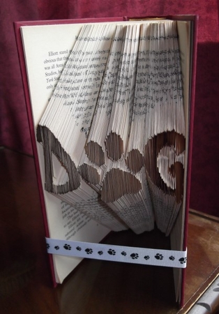 Dog with Pawprint Book Folding Pattern - CUP645075_2201 | Craftsuprint