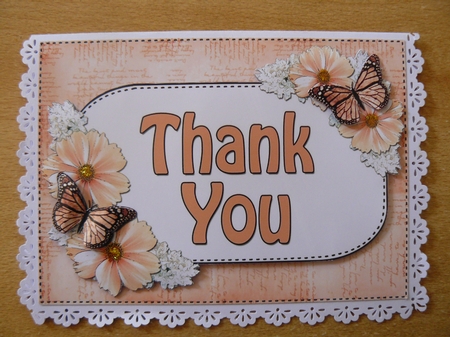 5x7 Thank You Flowers & Butterflies 3D Decoupage - CUP555042_359 ...