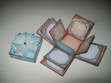 Exploding Box Kit in Orange and Blue with Floral Design - CUP10676_27 ...