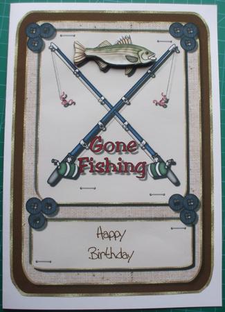 Gone Fishing Birthday Card Topper - CUP87602_99 | Craftsuprint