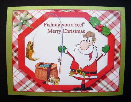 Santa Fishing for Christmas Quick Card - CUP366325_1209 | Craftsuprint