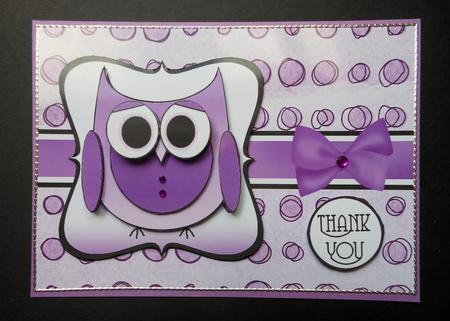 Cute Owl Thank You Decoupage Card Front - Purple - CUP266759_1435 ...