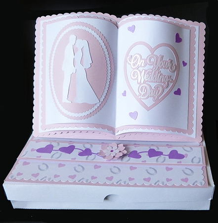 Wedding Open Book Easel Card and Box - CUP1117128_40382 | Craftsuprint