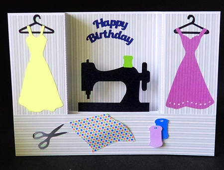 Sewing Machine Pop Up U Fold Card - CUP1195332_40382 | Craftsuprint