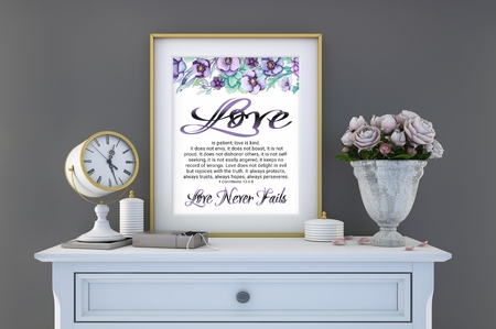 Love Chapter Scripture Word Art Printable Wall Decor Print Designed at ...