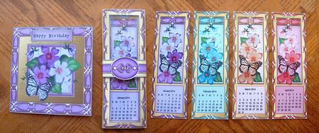 Butterfly & Violas Bookmark Calendar Fold Card Kit - CUP448664_359 ...