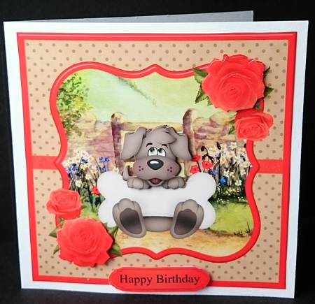 Dillon the Dog Card Topper & Decoupage - Photo by Sue Soules