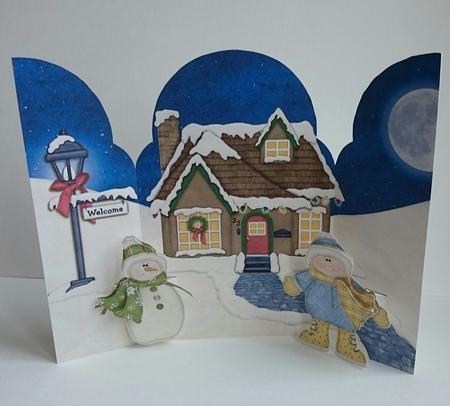 Gate Fold Pop Up Christmas Snowman Boy - CUP100271_68 | Craftsuprint