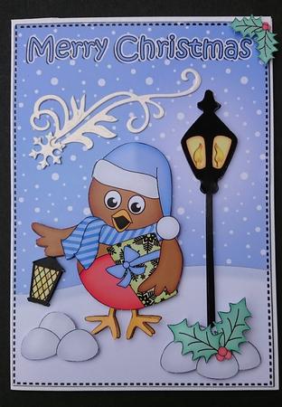 5x7 Christmas Little Robin Lamp Post 3D Decoupage - CUP639481_359 ...