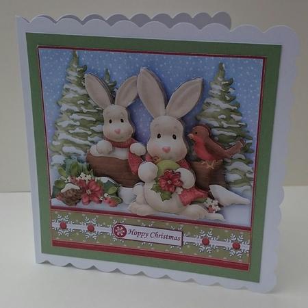 Hoppy Christmas Rabbits 8x8 Decoupage Mini Kit - CUP648437_68 ...