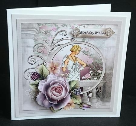 Summer Evening 7x7 Card with Decoupage - Photo by Sue Soules