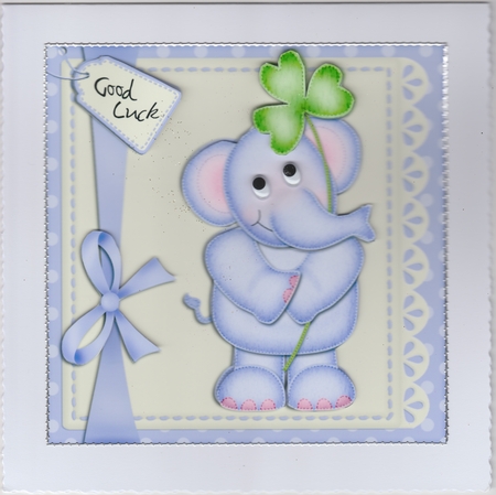 Lola Elephant's Good Luck Clover Quick Card N 3D Decoupage - Photo by ...